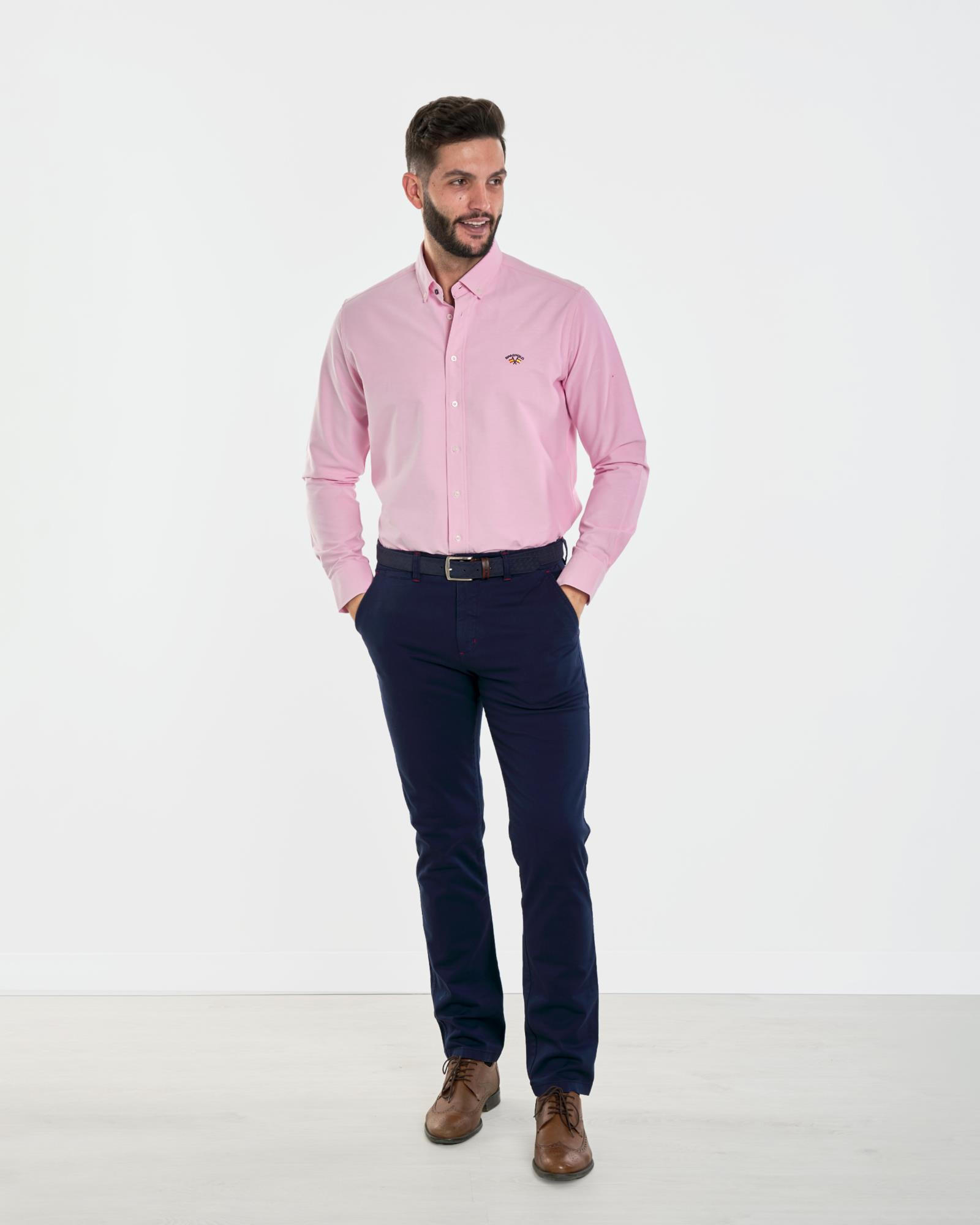 CAMISA 8068 CBOTON BANDERA OXF.LISO Color 000020 REF.: 000020 Talla 01